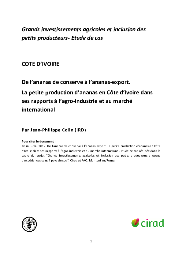 (PDF) De l'ananas de conserve à l'ananas-export : la petite production ...