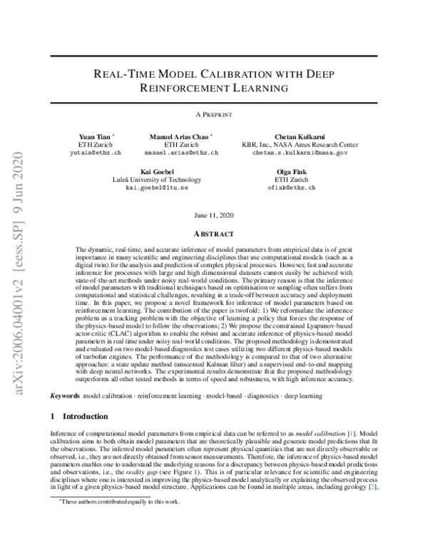 (PDF) Real-time model calibration with deep reinforcement learning