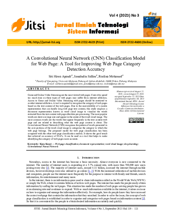 (PDF) A Convolutional Neural Network (CNN) Classification Model for Web ...