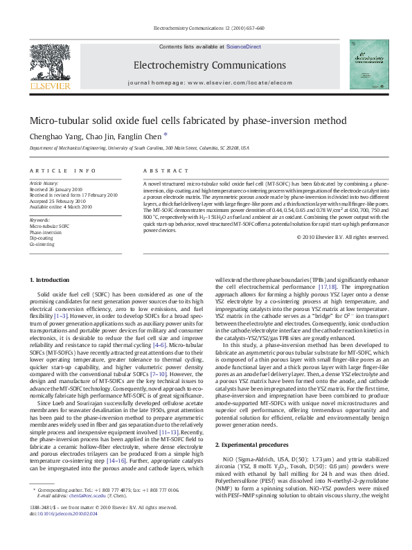 (PDF) Micro-tubular solid oxide fuel cells fabricated from hollow ...