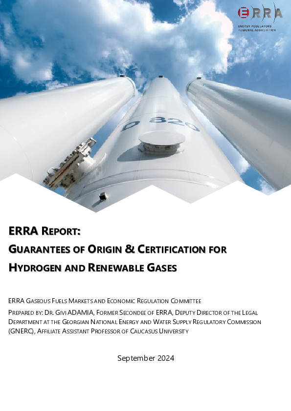 (PDF) ERRA Report Guarantees of Origin Certification for Hydrogen and ...