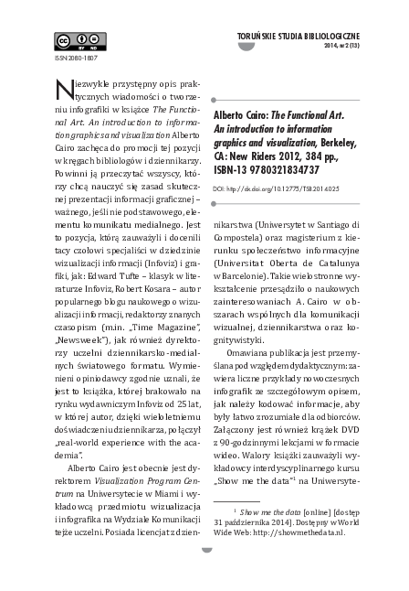 (PDF) Alberto Cairo: The Functional Art. An introduction to information ...