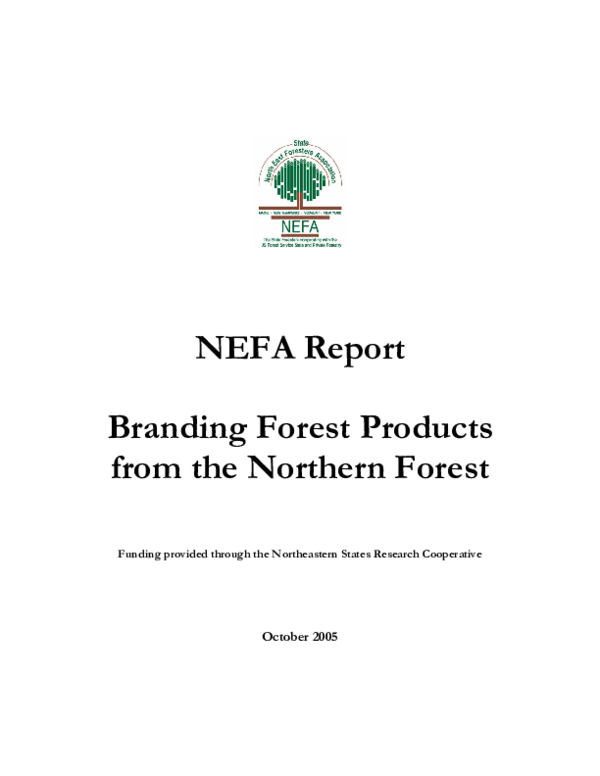 (PDF) Branding Forest Products from the Northern Forest