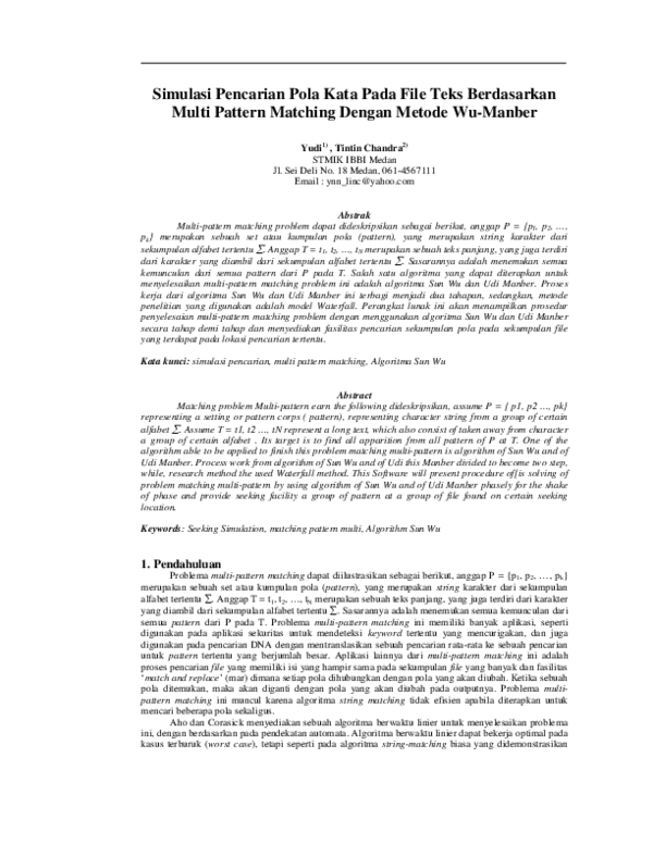 (PDF) Simulasi Pencarian Pola Kata Pada File Teks Berdasarkan Multi Pattern Matching Dengan ...