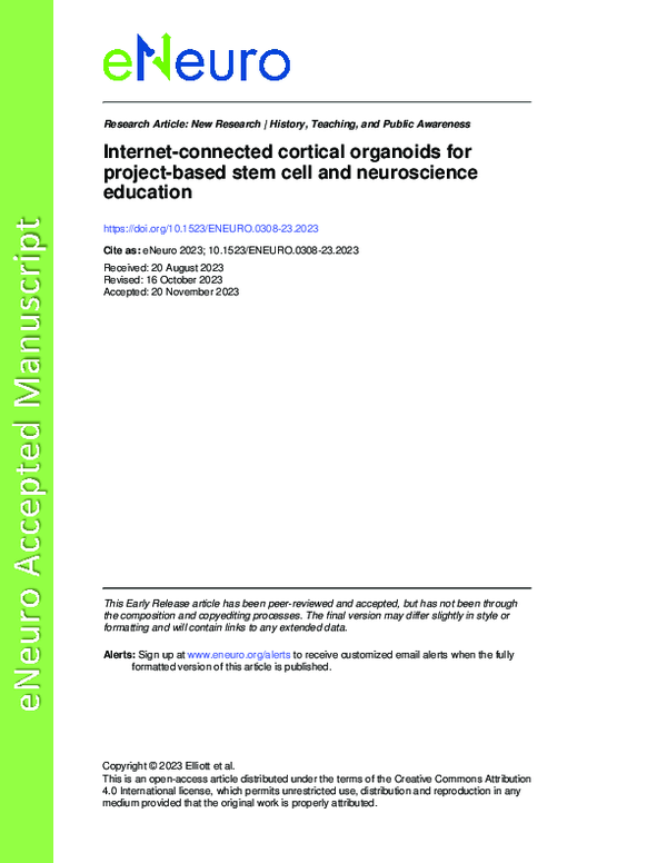(PDF) Internet-connected cortical organoids for project-based stem cell and neuroscience ...