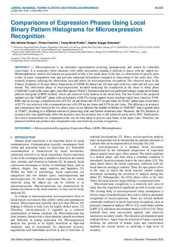 (PDF) Perbandingan Fase Ekspresi Menggunakan Local Binary Pattern Histogram Untuk Pengenalan ...