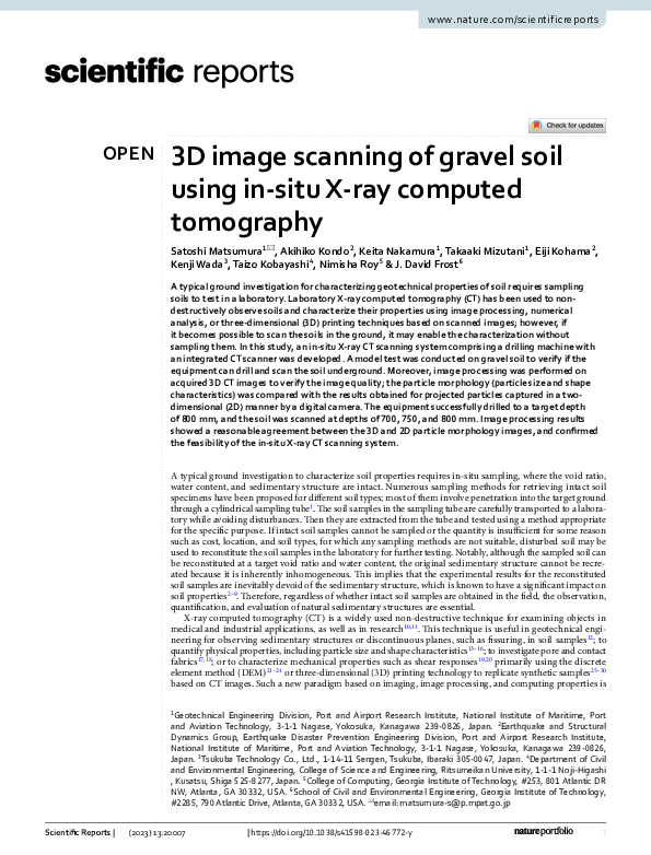(PDF) 3D image scanning of gravel soil using in-situ X-ray computed ...