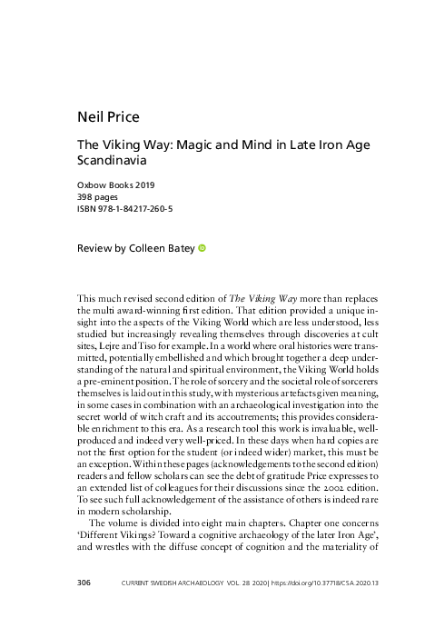 (PDF) Neil Price: The Viking Way: Magic and Mind in Late Iron Age ...