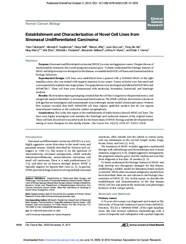 (PDF) Data from Establishment and Characterization of Novel Cell Lines ...