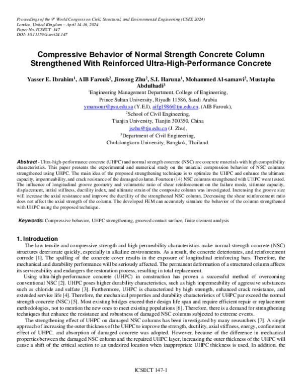 (PDF) Compressive Behavior of Normal Strength Concrete Column ...