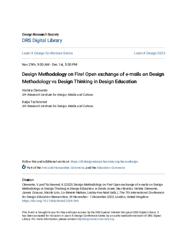 (PDF) Design Methodology on Fire! Open exchange of e-mails on Design Methodology vs Design ...