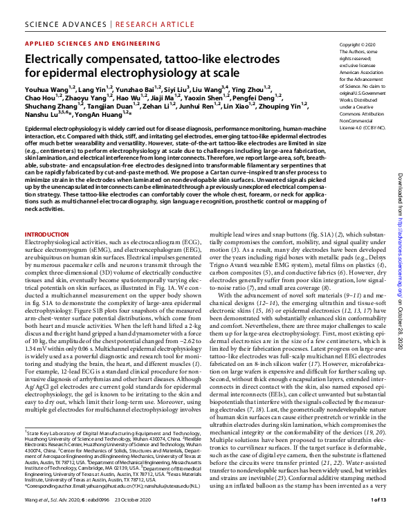 (PDF) Electrically compensated, tattoo-like electrodes for epidermal ...