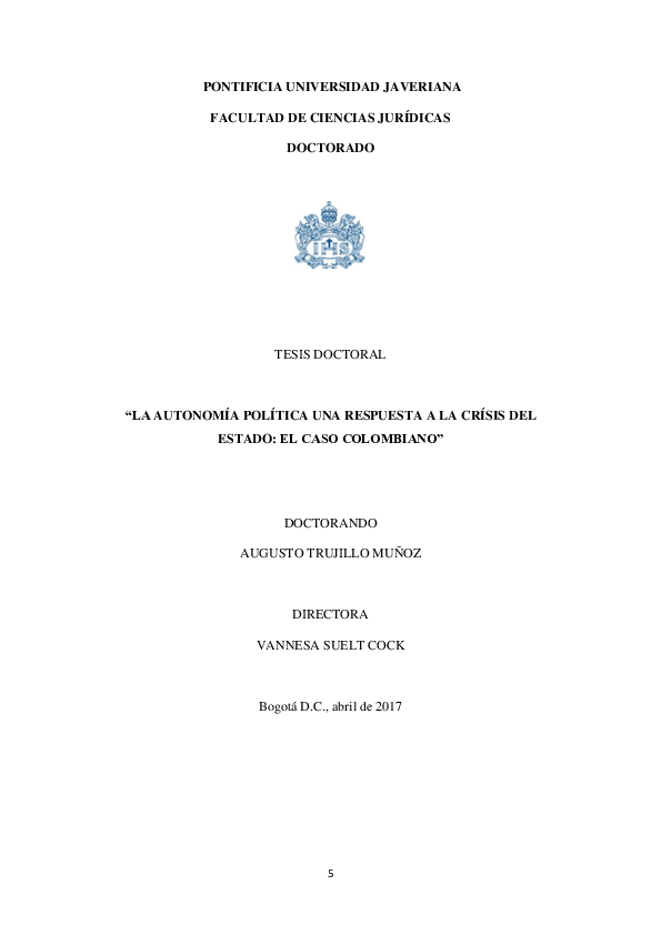(PDF) La autonomía política, una respuesta a la crisis del estado : el ...