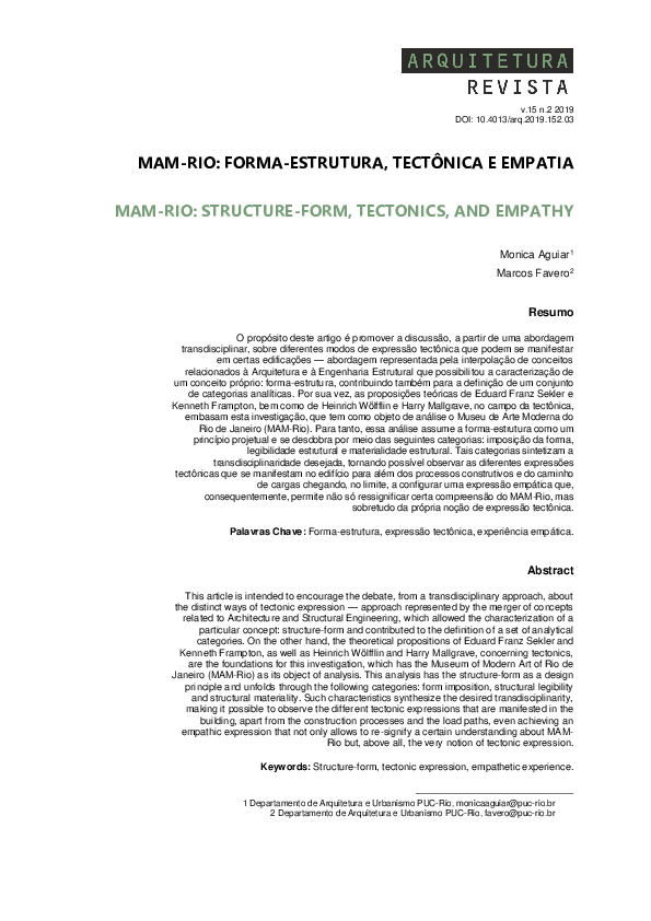 (PDF) Mam-Rio: Forma-Estrutura, Tectônica e Empatia
