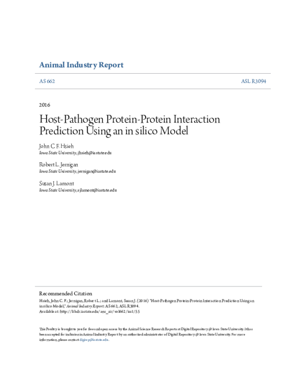 (PDF) Host-Pathogen Protein-Protein Interaction Prediction Using an in ...