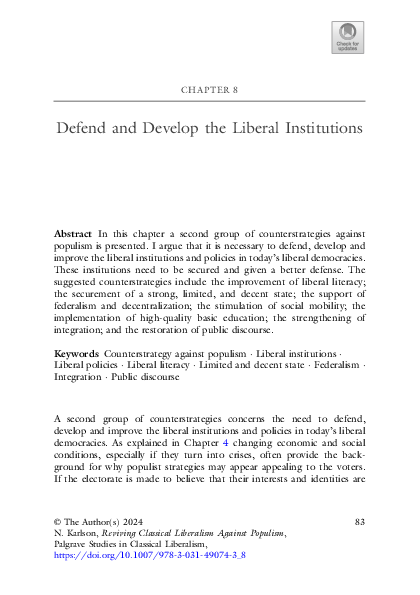 (PDF) Defend and Develop the Liberal Institutions