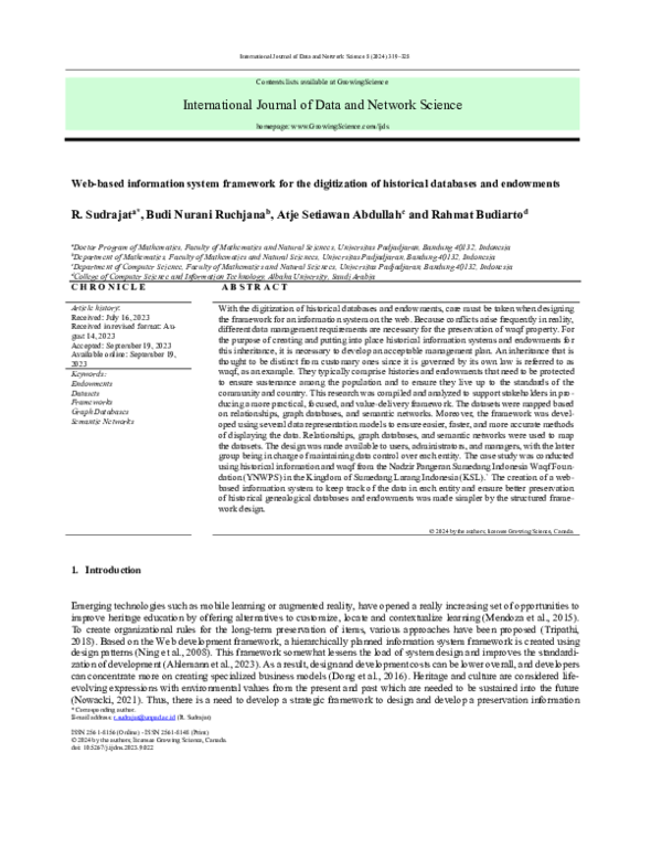 Pdf Web Based Information System Framework For The Digitization Of Historical Databases And
