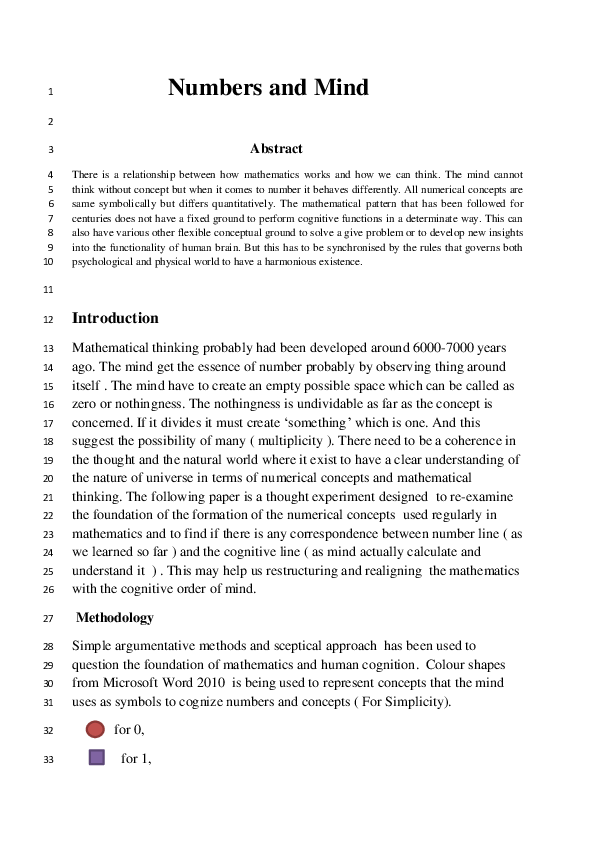 (PDF) Numbers and Mind