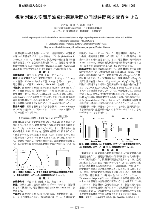 (PDF) Spatial frequency of visual stimuli alters the temporal window of perceptual ...