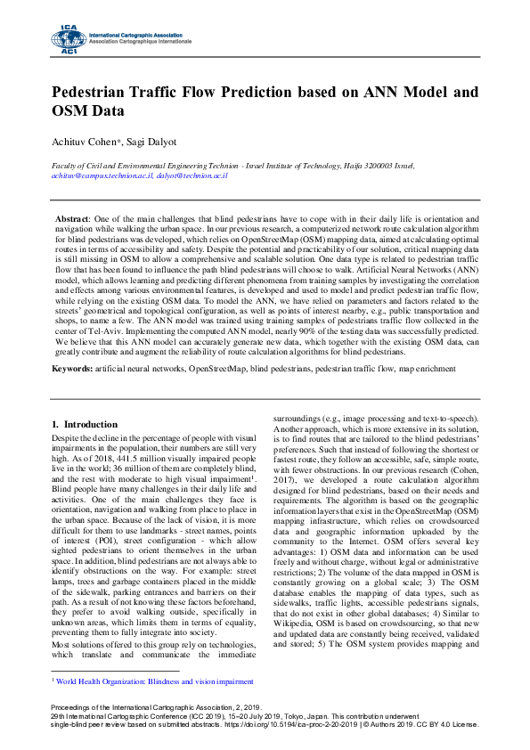 (PDF) Pedestrian Traffic Flow Prediction based on ANN Model and OSM Data