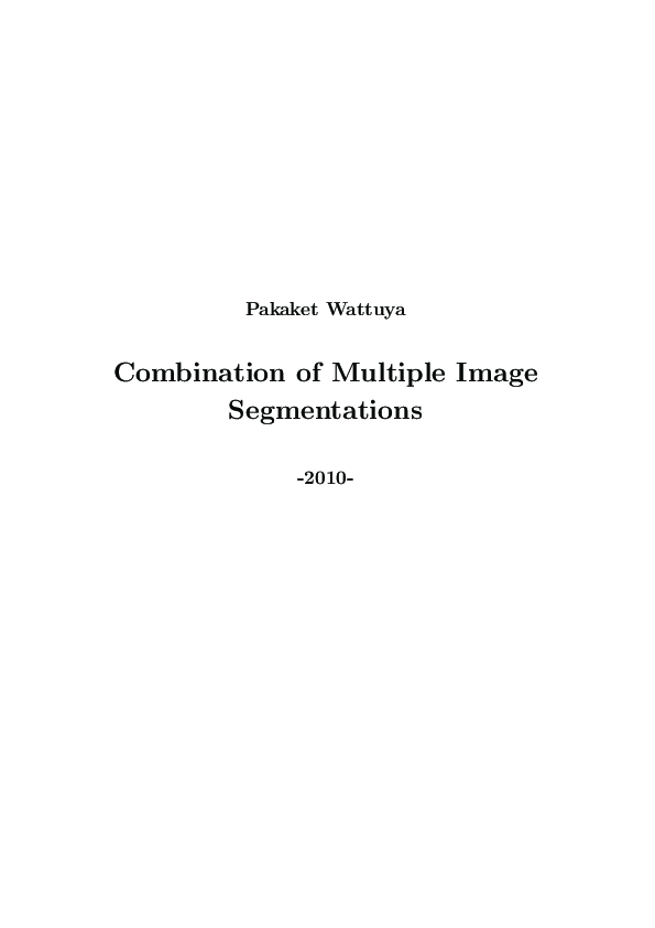Pdf Combination Of Multiple Image Segmentations