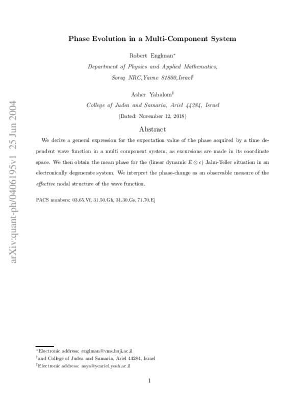 (PDF) Phase evolution in a multicomponent system