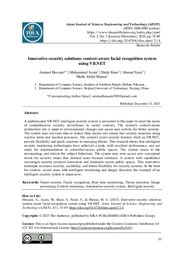 (PDF) Innovative security solutions: context-aware facial recognition ...