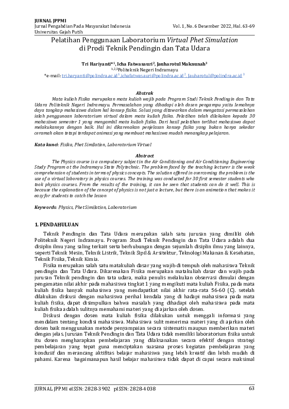 (PDF) Pelatihan Penggunaan Laboratorium Virtual Phet Simulation di ...