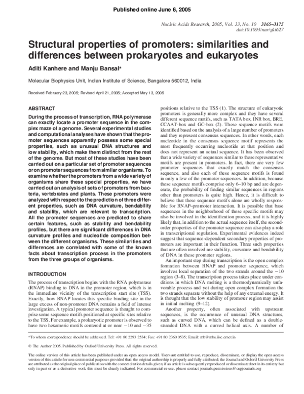 (PDF) Structural properties of promoters: similarities and differences ...