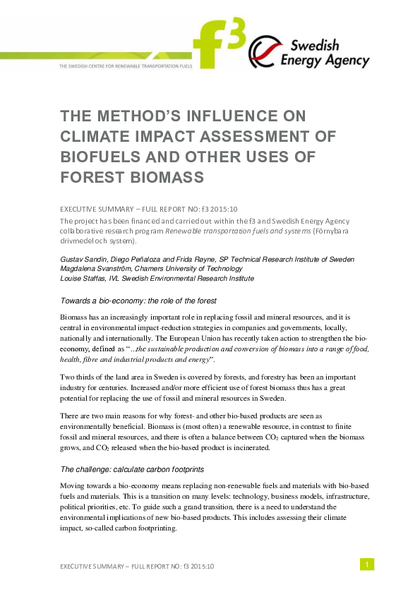 (PDF) The method’s influence on climate impact assessment of biofuels ...