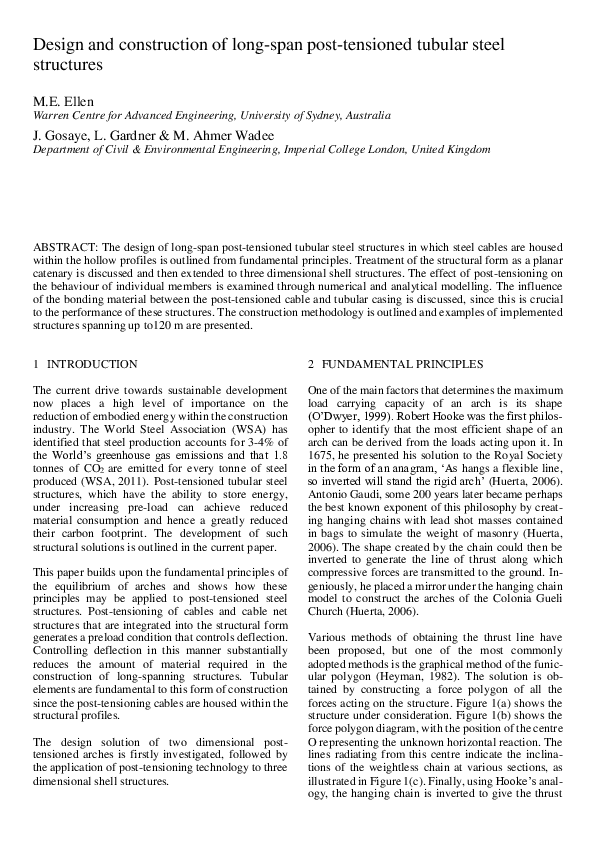 (PDF) Design and construction of long-span post-tensioned tubular steel ...