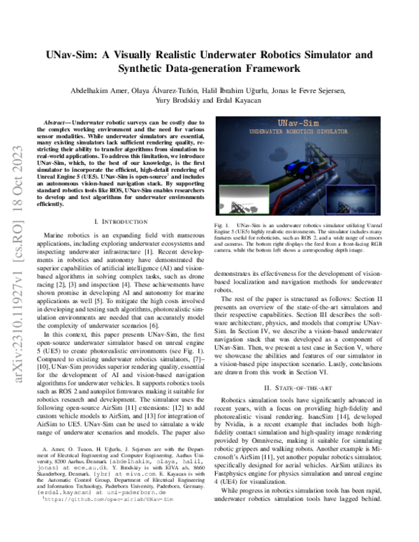 (PDF) UNav-Sim: A Visually Realistic Underwater Robotics Simulator and Synthetic Data-generation ...