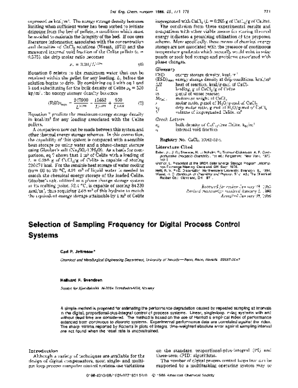(PDF) Selection of sampling frequency for digital process control systems