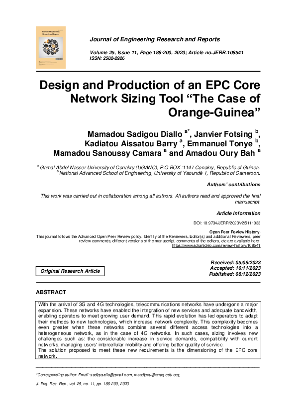 (PDF) Design and Production of an EPC Core Network Sizing Tool “The ...