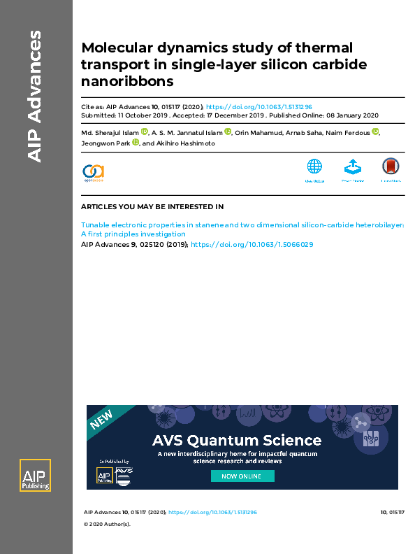 (PDF) Molecular dynamics study of thermal transport in GaAs-self ...