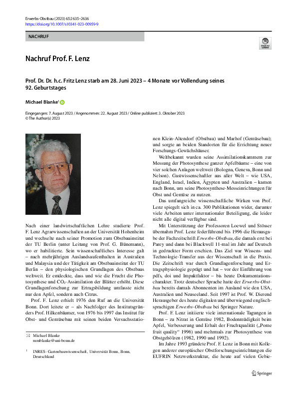 (PDF) Nachruf Prof. F. Lenz