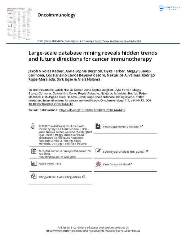 (PDF) Large-scale database mining reveals hidden trends and future ...