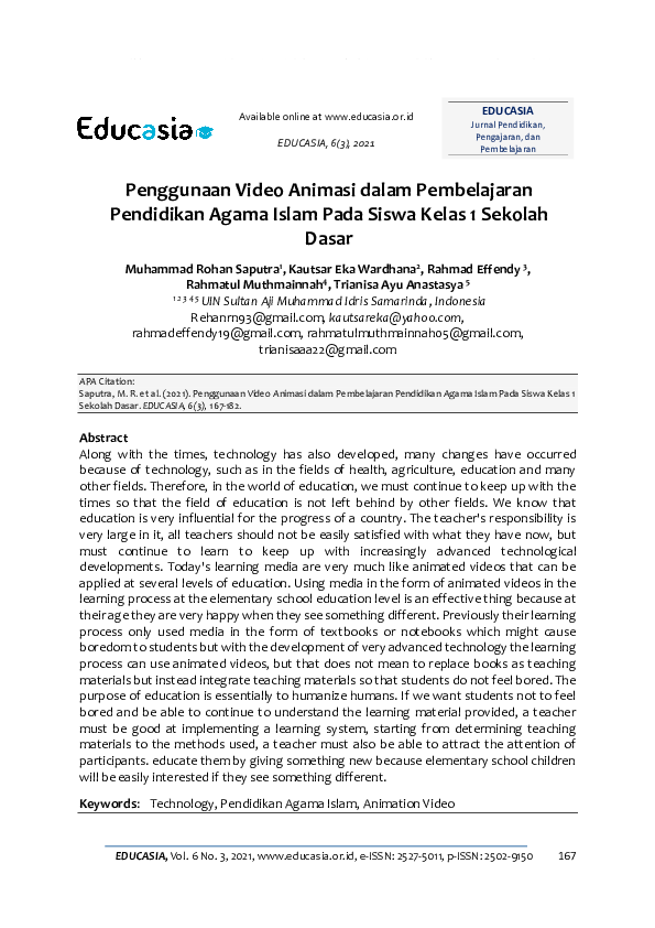 (PDF) Penggunaan Video Animasi dalam Pembelajaran Pendidikan Agama ...