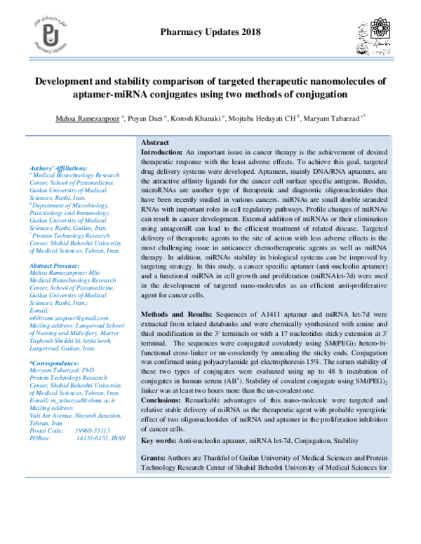 (PDF) Development and stability comparison of targeted therapeutic ...