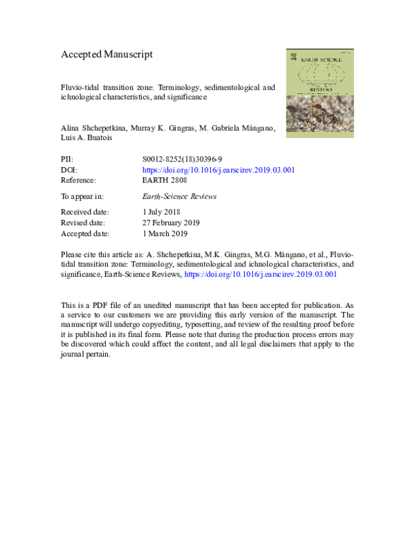 (PDF) Fluvio-tidal transition zone: Terminology, sedimentological and ...
