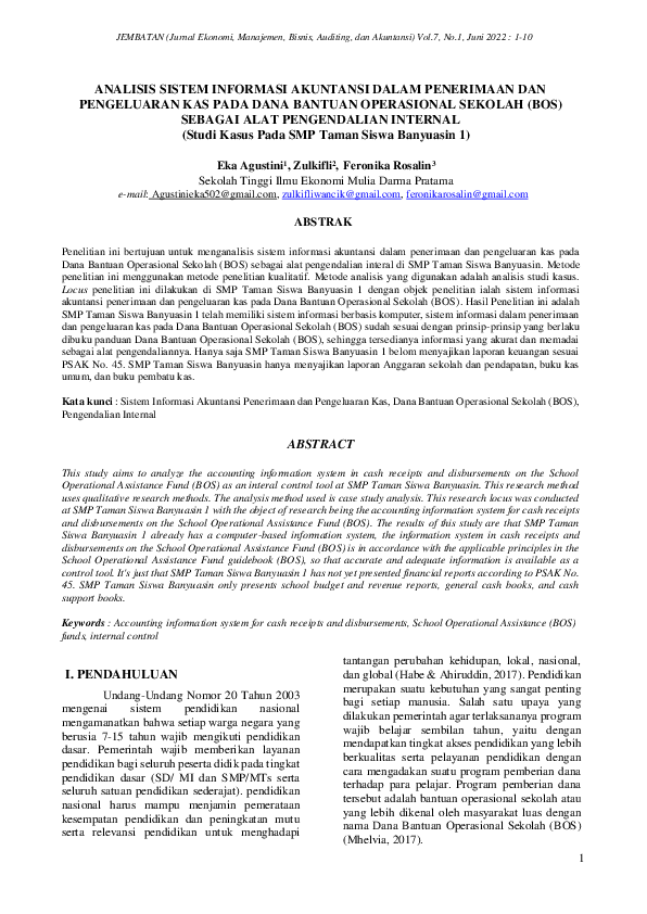 (PDF) ANALISIS SISTEM INFORMASI AKUNTANSI DALAM PENERIMAAN DAN ...