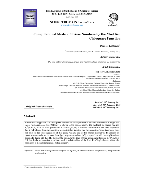 (PDF) Computational Model of Prime Numbers by the Modified Chi-square ...