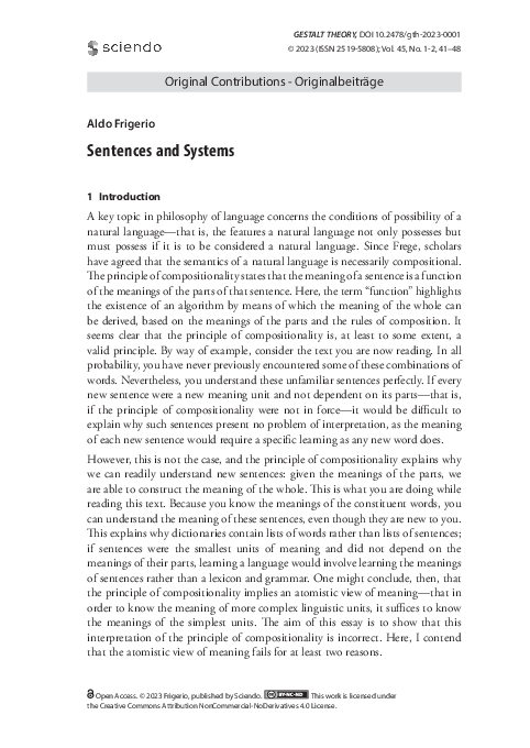 (PDF) Sentences and Systems