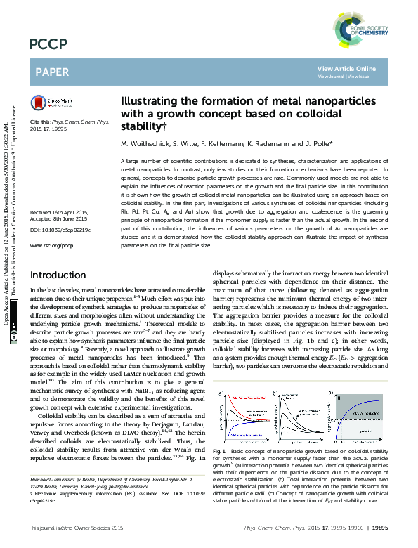 (PDF) Illustrating the formation of metal nanoparticles with a growth ...