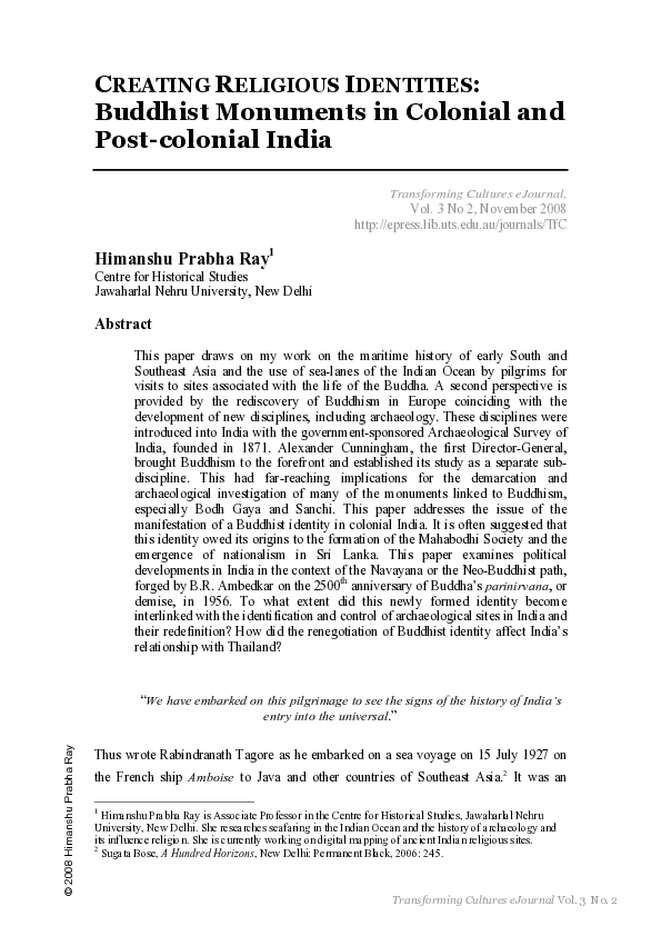 (PDF) Buddhist Monuments in Colonial and Post-colonial India