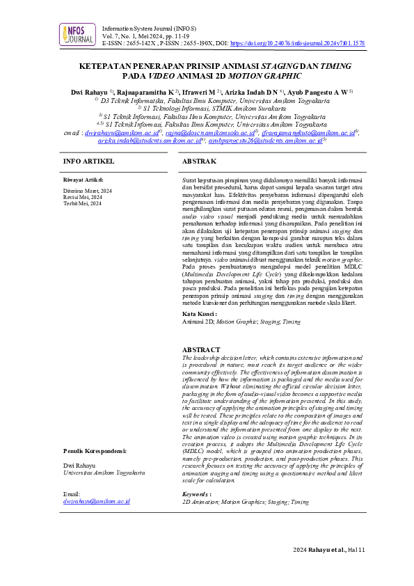 (PDF) Ketepatan Penerapan Prinsip Animasi Staging Dan Timing Pada Video ...