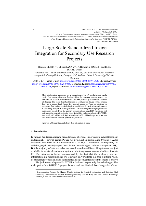 (PDF) Large-Scale Standardized Image Integration for Secondary Use ...