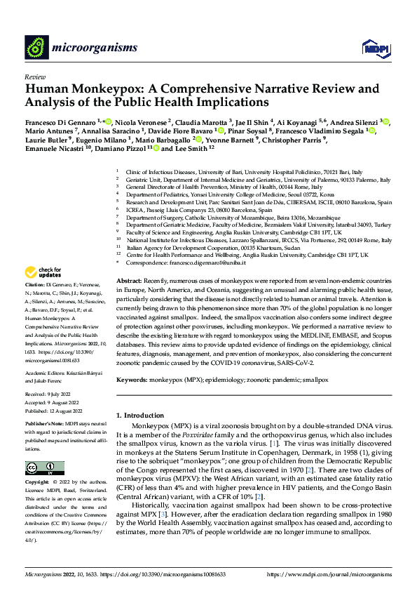 (PDF) Human Monkeypox: A Comprehensive Narrative Review and Analysis of ...
