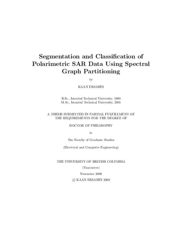 Pdf Segmentation And Classification Of Polarimetric Sar Data Using Spectral Graph Partitioning 1570