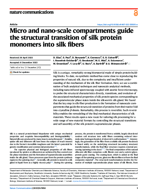 (PDF) Micro and nano-scale compartments guide the structural transition ...